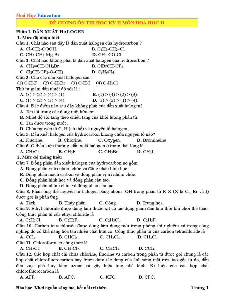Mở ĐỀ CƯƠNG ÔN HK2 HÓA 18 | PDF
