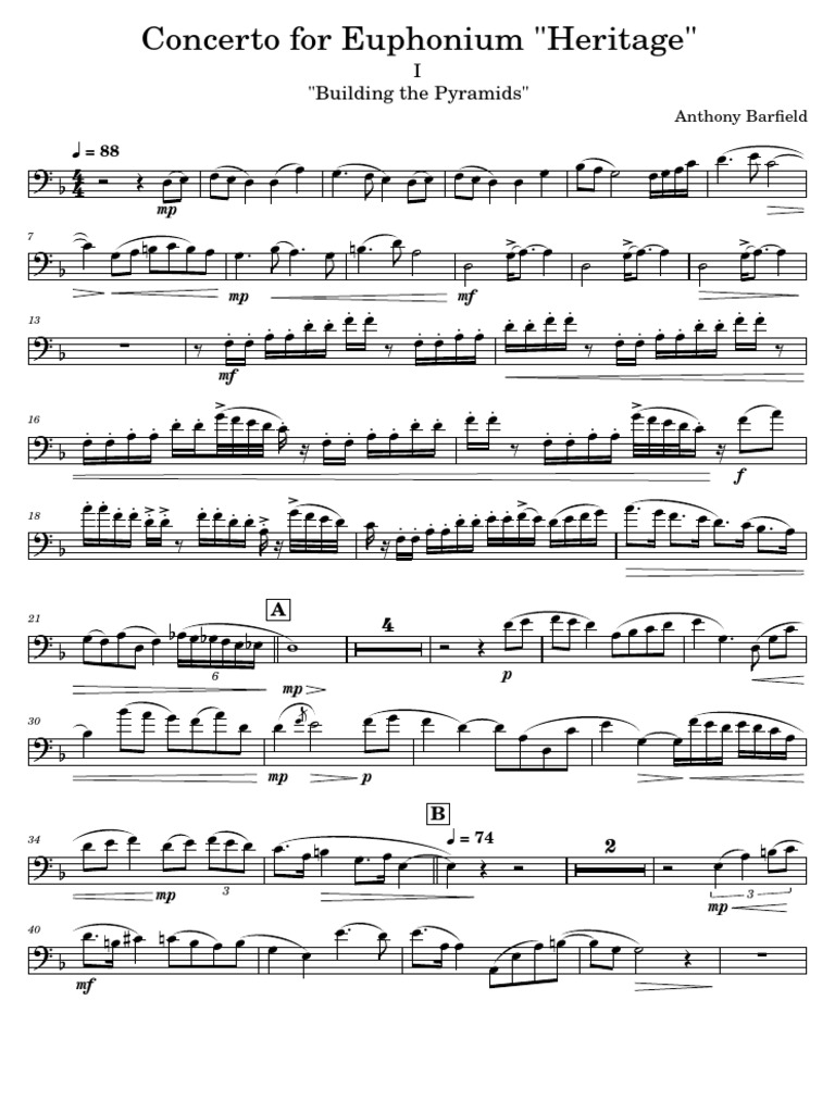 Barfield Concerto For Euphonium MVT | PDF | Concerto | Piano