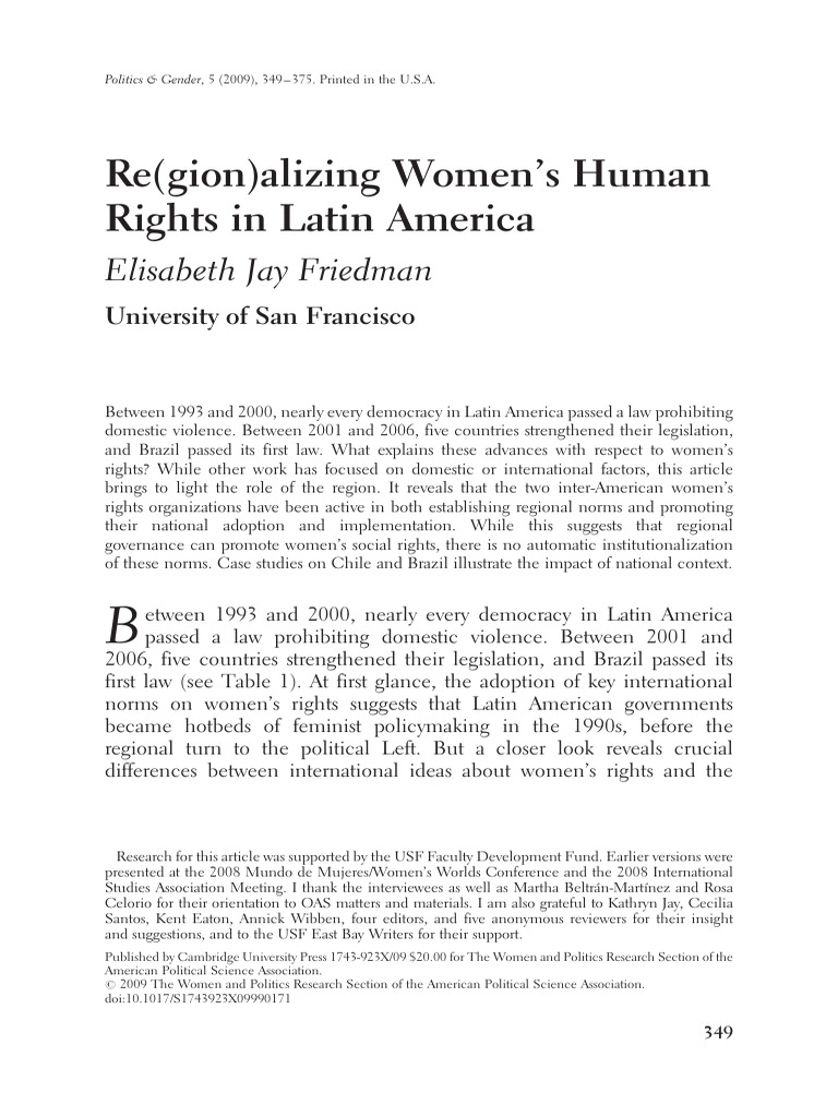 Regionalizing Women's Rights - Friedman | PDF | Violence Against Women ...