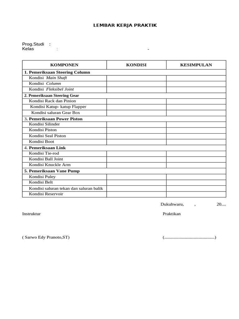 Lembar Kerja Kemudi Poltek | PDF