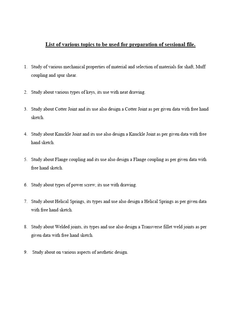 Sessional List | PDF