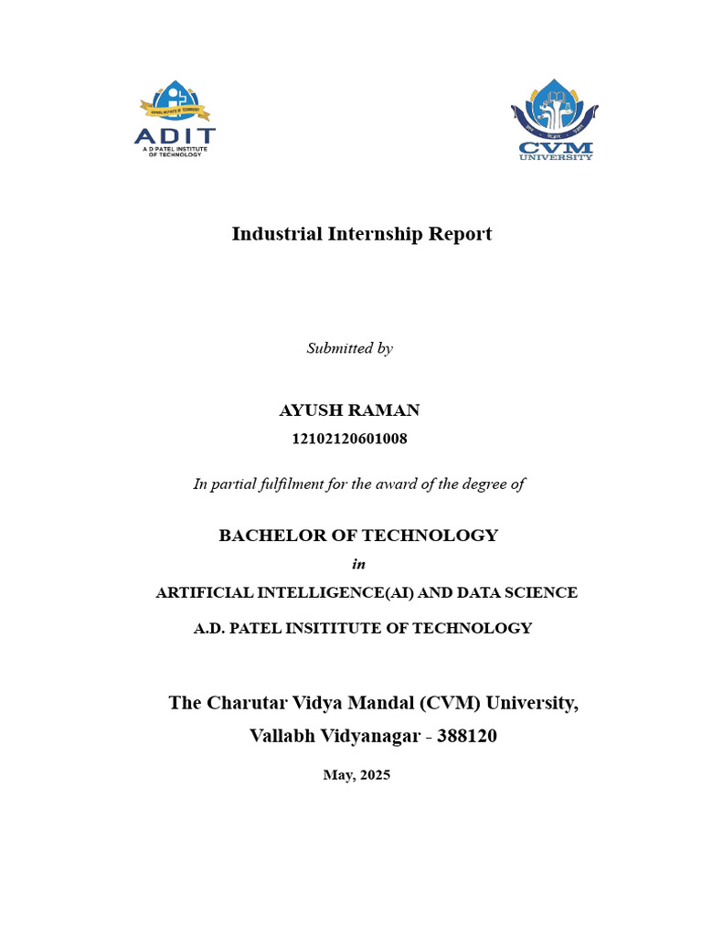Final Ayush Report Internship | PDF | Databases | Sql