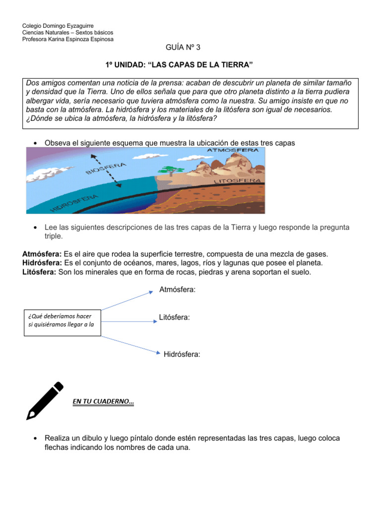 GUÍA #3 CIENCIAS 6° Básico | PDF | Agua | Tierra