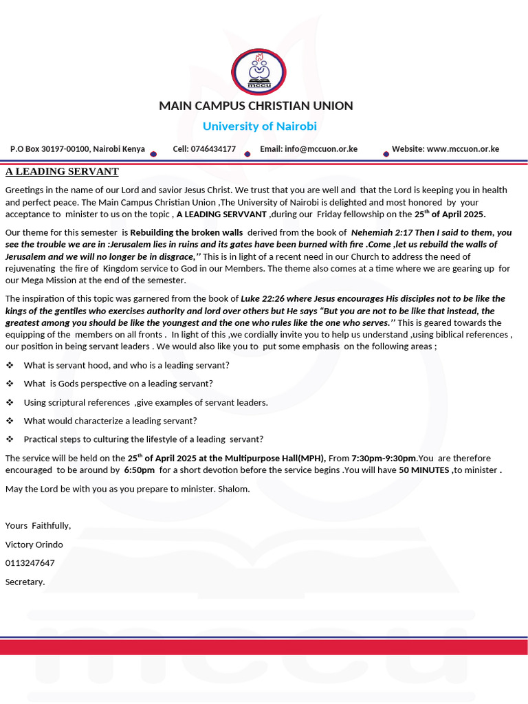 A Leading Servant Brief | PDF