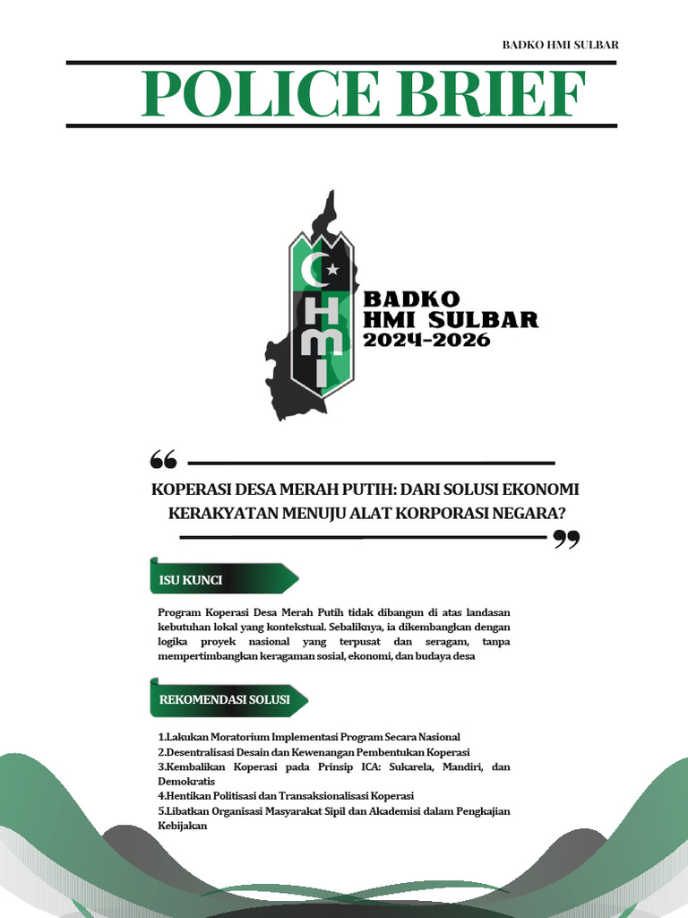 Badko Hmi Sulbar Police Brief | PDF