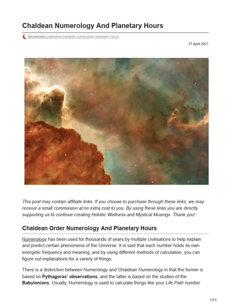 Chaldean Order: Planetary Hours Guide | PDF | Planets In Astrology ...