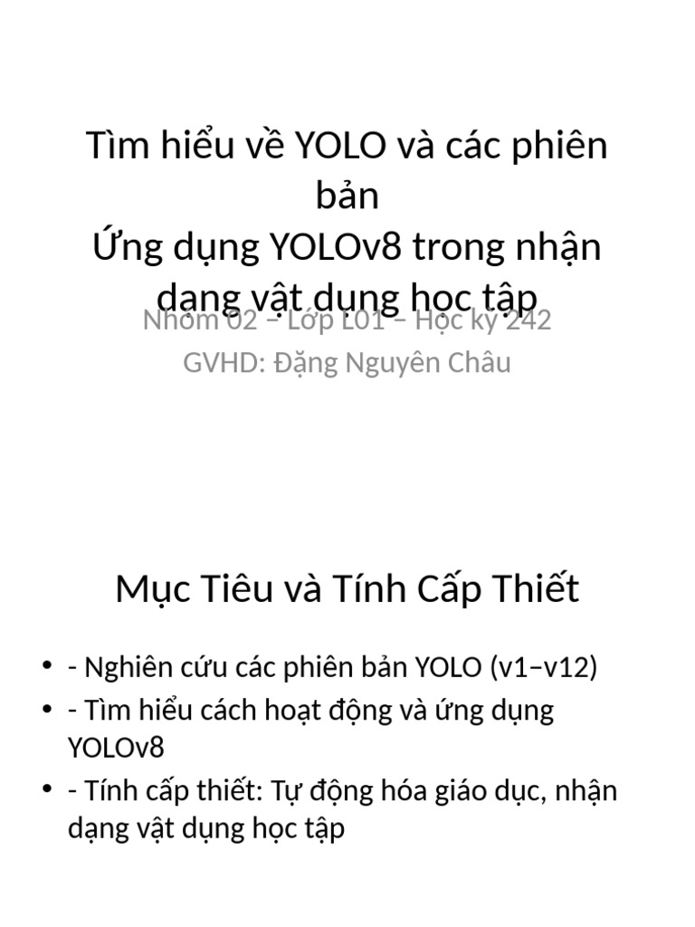 De_tai_YOLOv8_Presentation_Hinh_anh | PDF