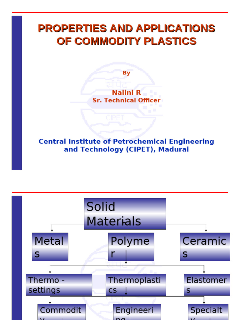 Overview of Commodity Plastics | PDF | Thermoplastic | Polyethylene