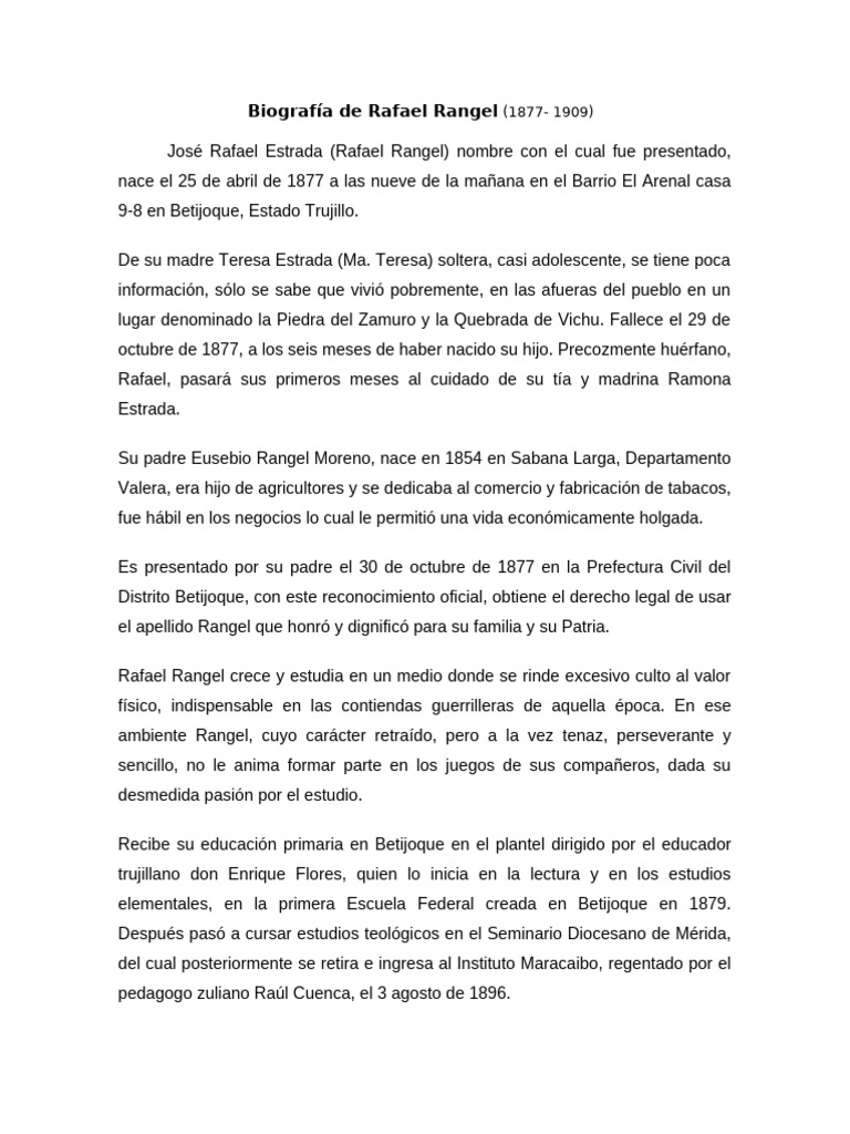 Biografía de Rafael Rangel | PDF | Biología | Microbiología
