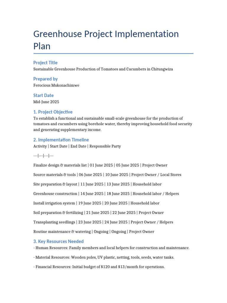 Greenhouse_Implementation_Plan | PDF