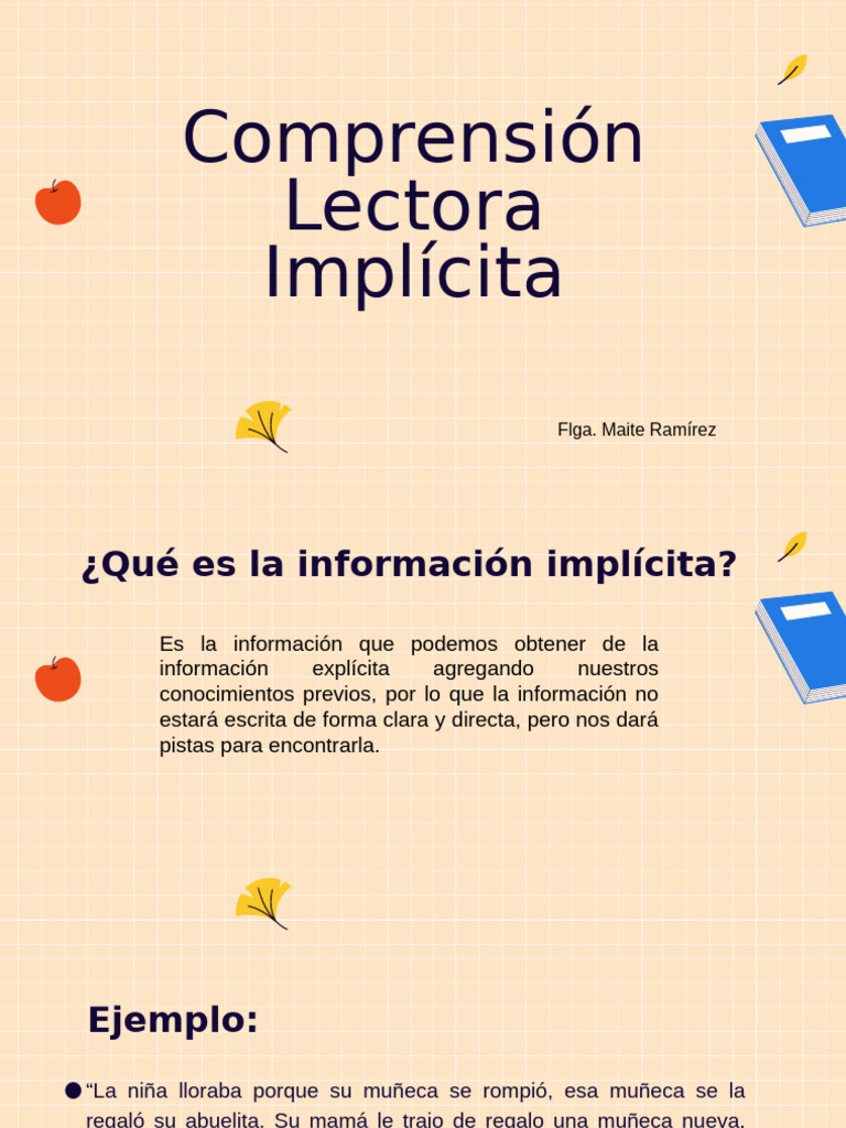 Información Implícita en Comprensión Lectora | PDF