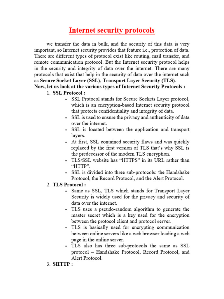Unit 6 Internet Security Protocols | PDF | Transport Layer Security | Internet Architecture