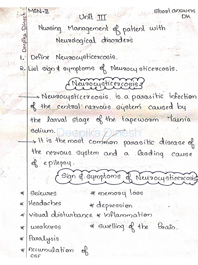 Unit 3 MSN Short Answers | PDF