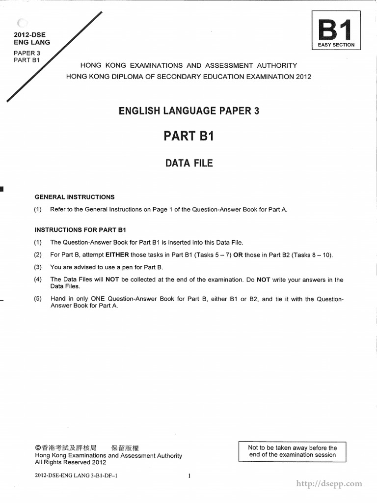 2012 Dse Eng Lang 3 DF b1 | PDF