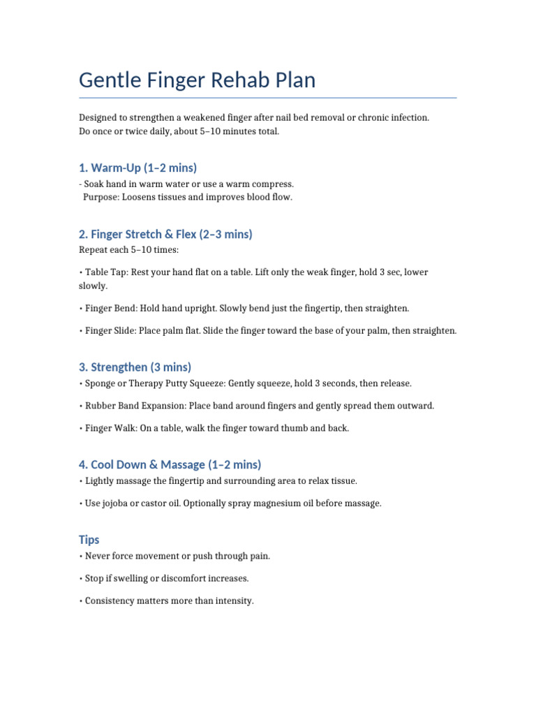 Finger Rehab Routine | PDF