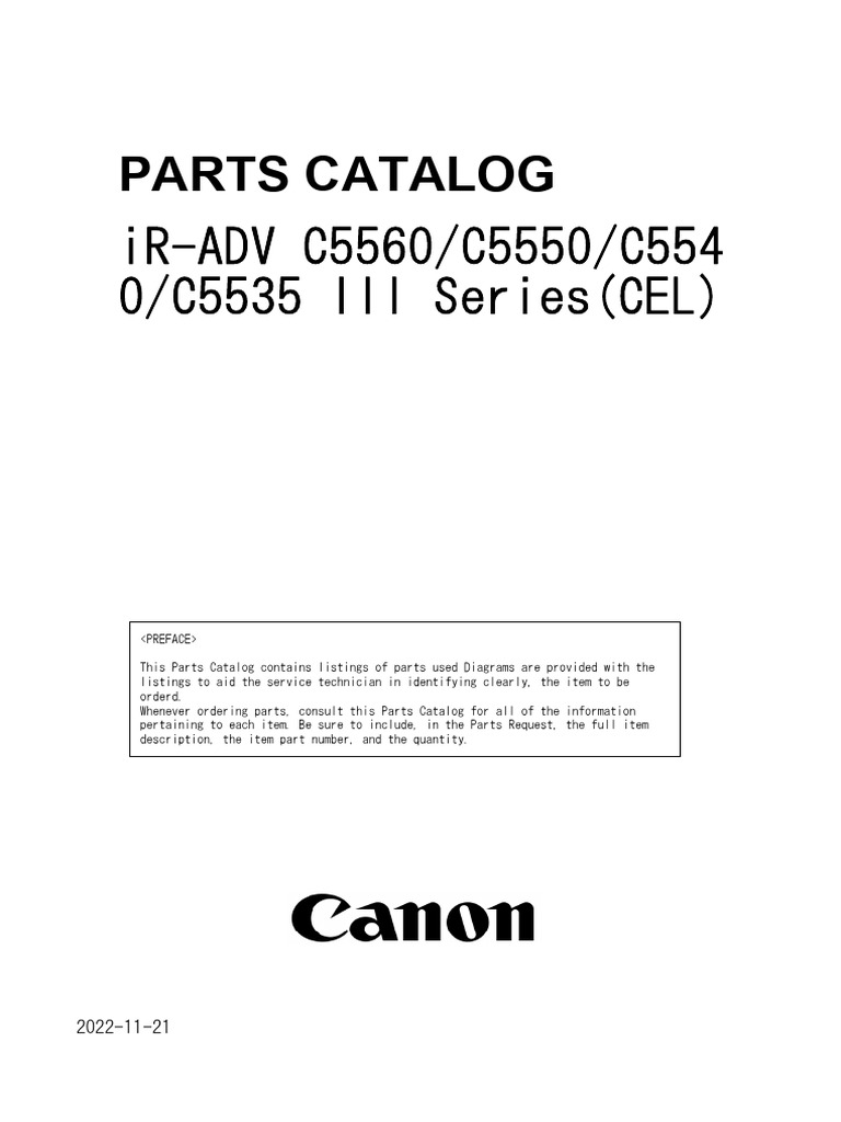 IR-ADV C5560 C5550 C5540 C5535 III Series Partscatalog E EUR | PDF ...