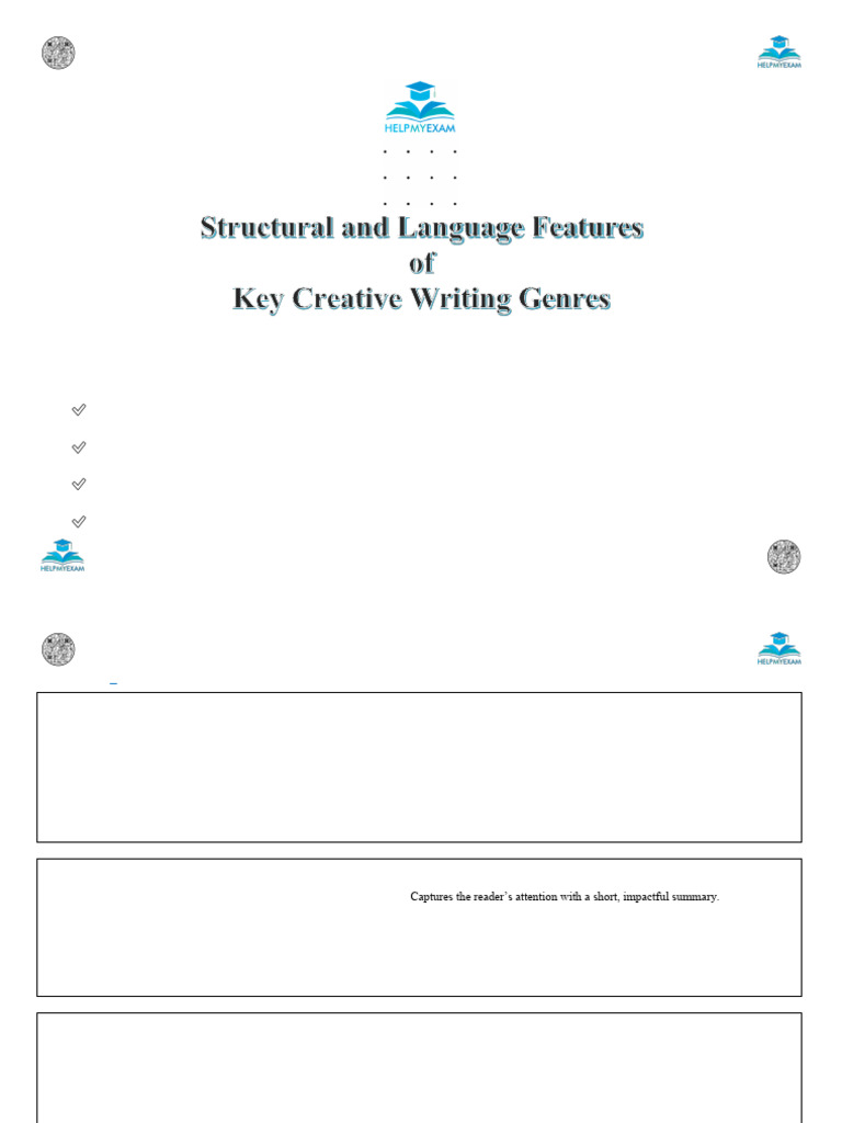 Structural and Language Features of Key Creative Writing Genres | PDF ...