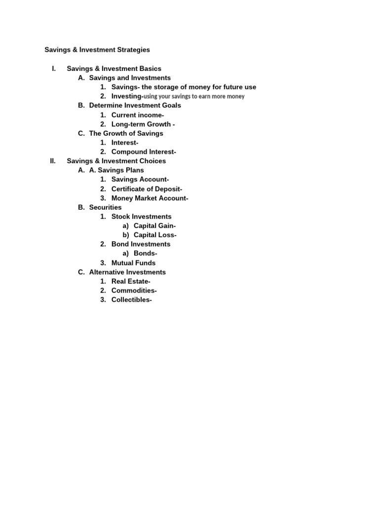 Isaac Hilton - Savings & Investment Strategies | PDF