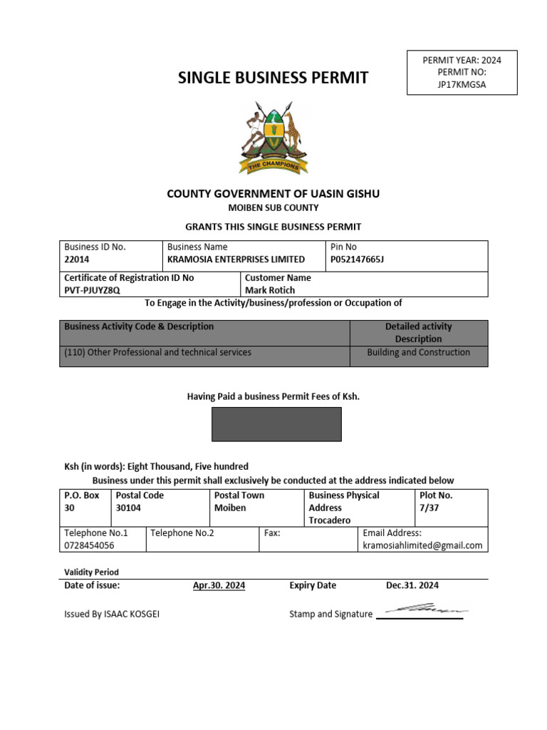 Grants This Single Business Permit | PDF