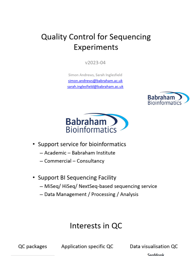 Sequencing Quality Control | PDF | Dna Sequencing | Macromolecules
