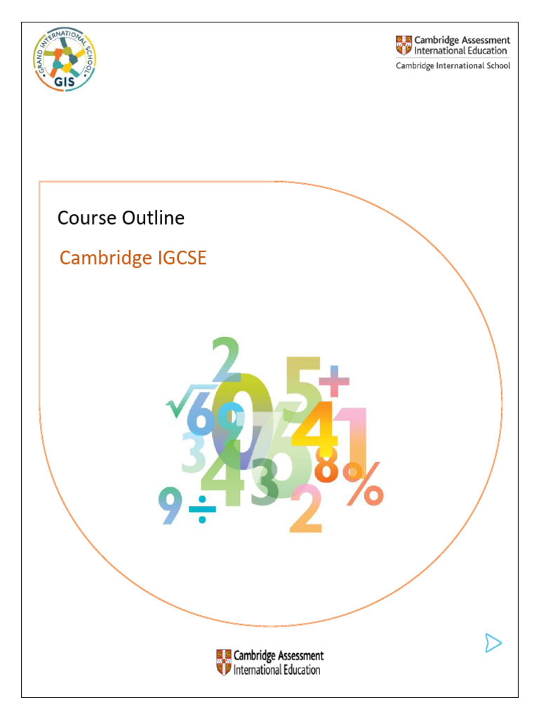Cambridge IGCSE Math Course Outline | PDF | Area | Equations