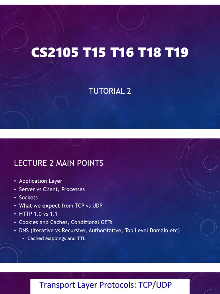 CS2105 Tutorial 2 Slides PRINT | PDF | Domain Name System | World Wide Web