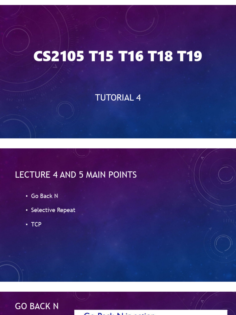 CS2105 Tutorial 4 Slides PRINT | PDF | Transmission Control Protocol | Internet Standards