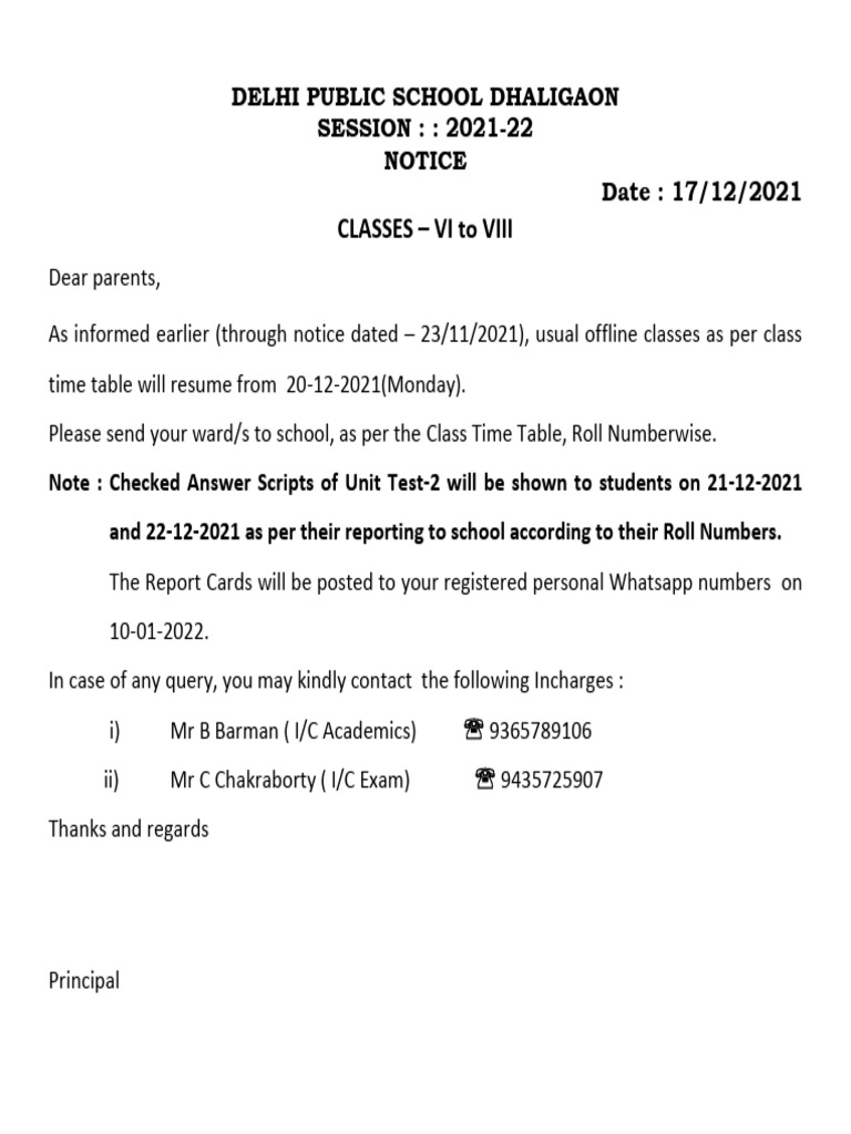 6-8 CLASSES RESUMPTION NOTICE | PDF