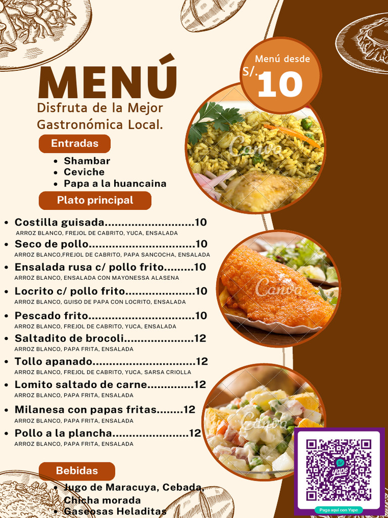 Menu restaurante moderno fotográfico marrón (37) | PDF