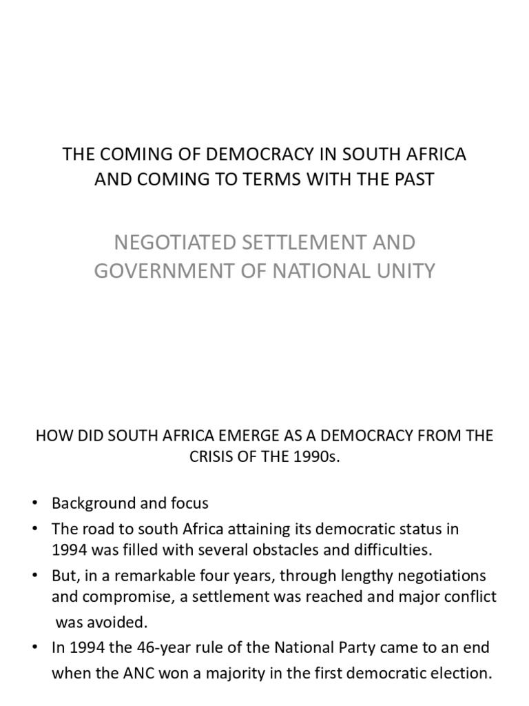 South Africa's Path to Democracy 1990-1994 | PDF | South Africa | Apartheid