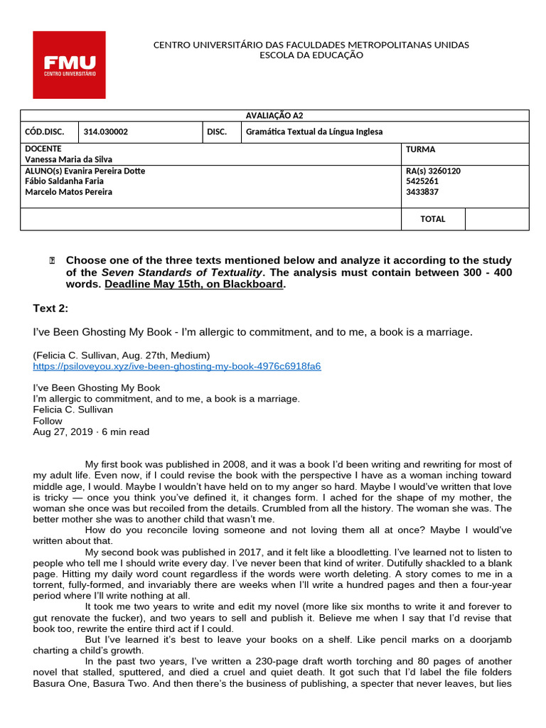 A2 - The Seven Standards of Textuality | PDF