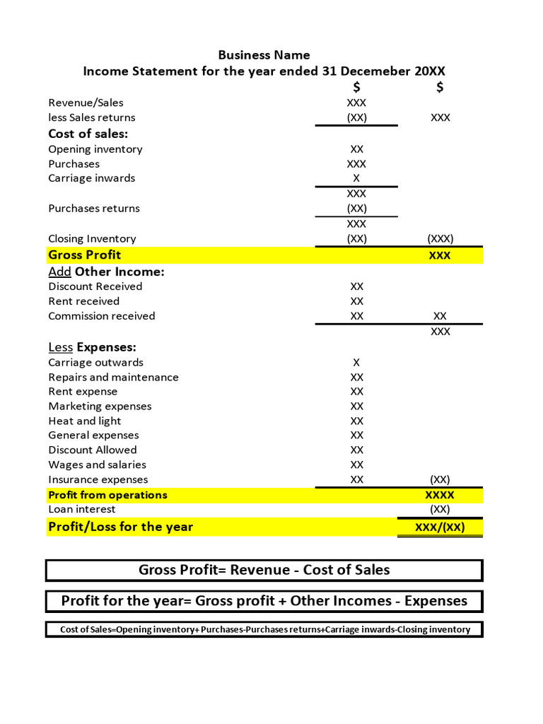 Income Statement-Trading (New) | PDF