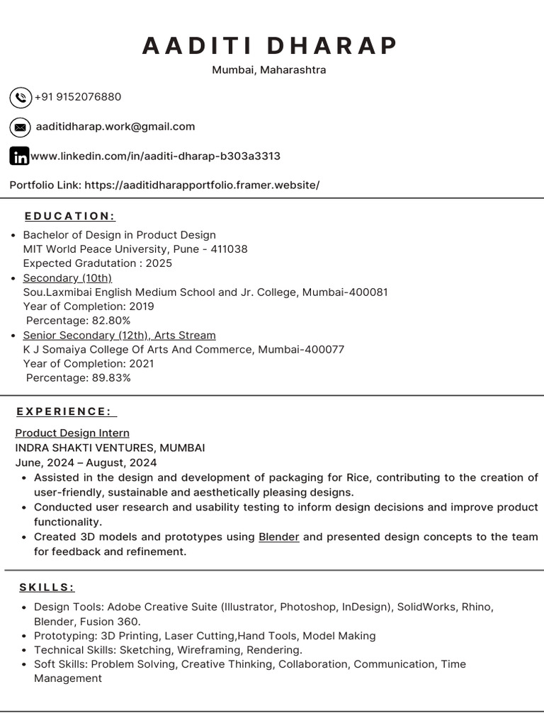 Atc Resume Aaditi Dharap | PDF