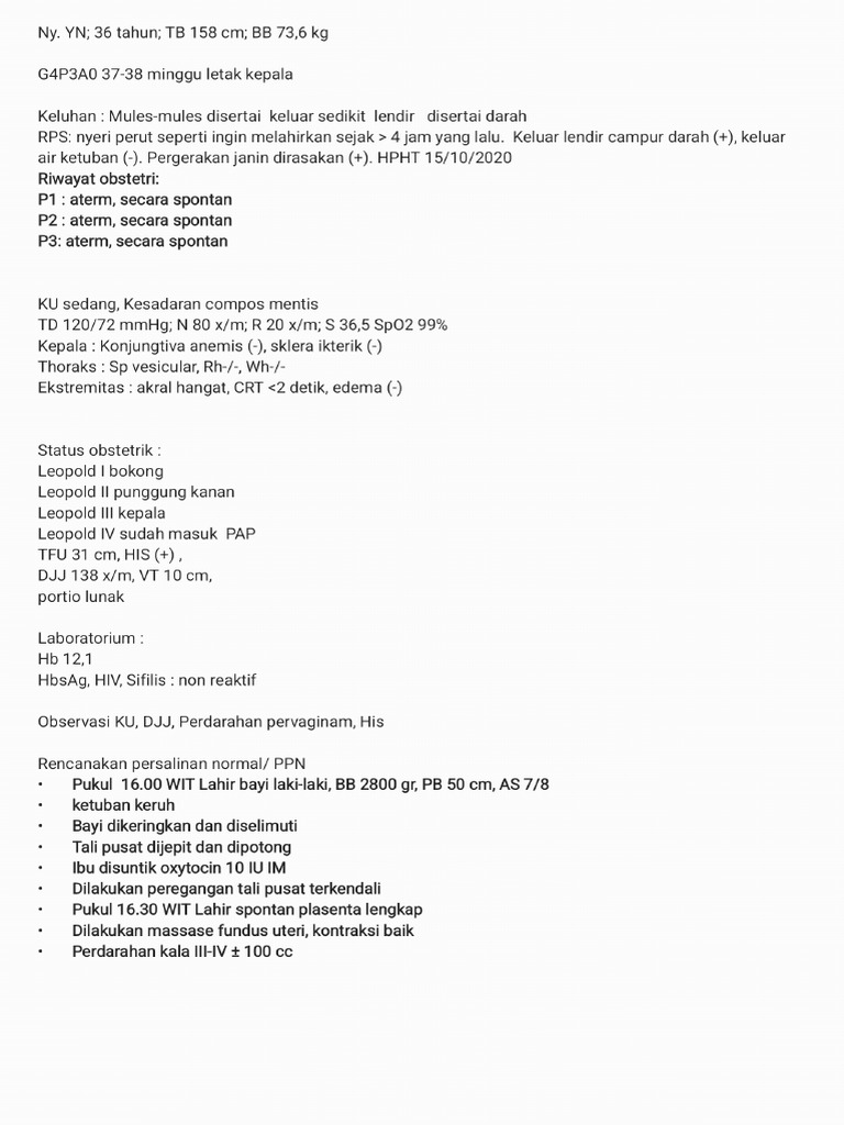 Partus Normal - 250115 - 120228 | PDF