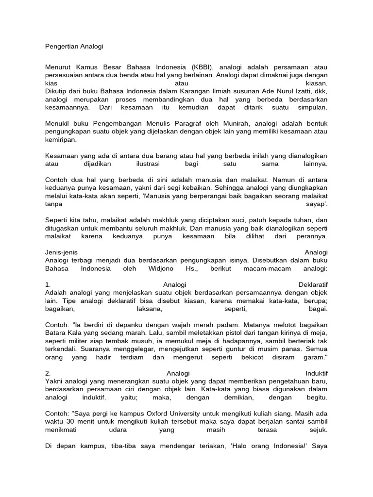 Pengertian Analogi | PDF