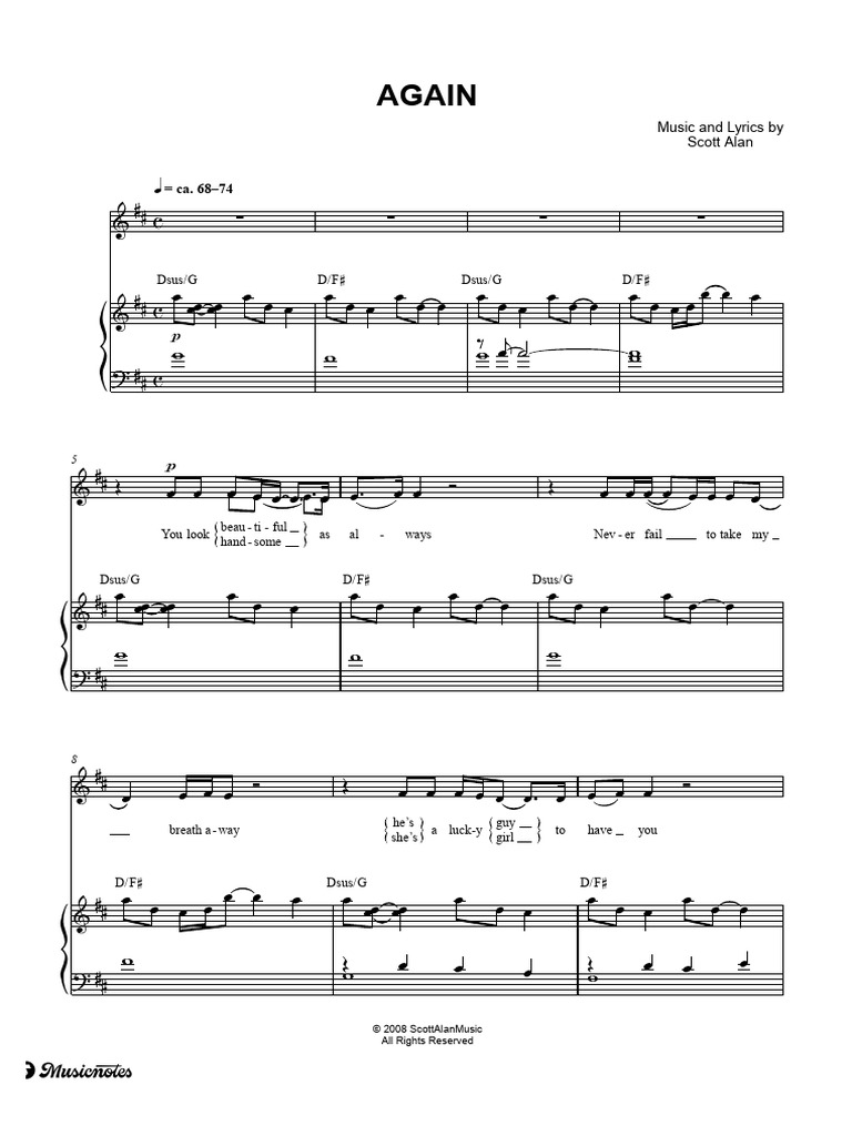 Again - Scott Alan - Sheet Music | PDF