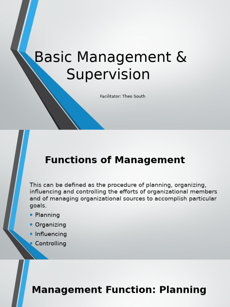 Week 1 Basic Management Supervision | PDF | Communication | Scientific Theories