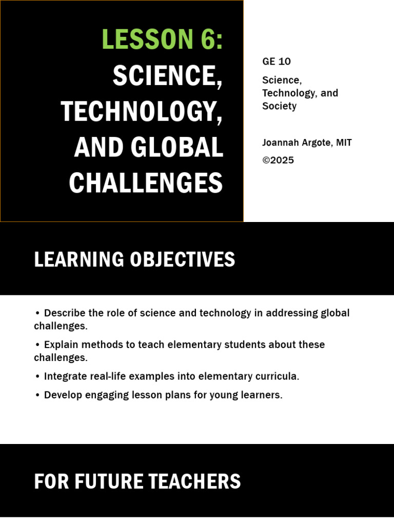 Lesson 6 Science Technology and Global Challenges | PDF | Pandemic ...