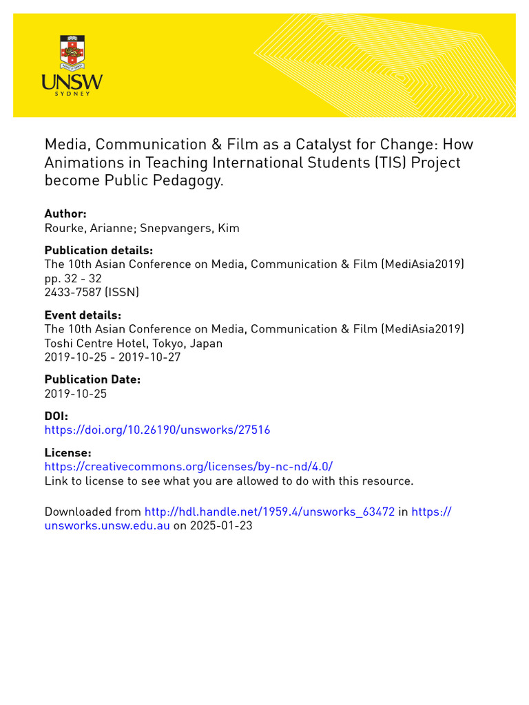 Mediasia Programme 2019 | PDF | Open Access | Academic Journal