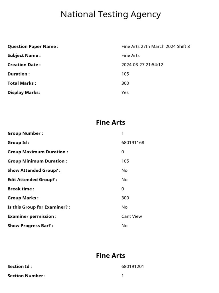Fine Arts | PDF | Multiple Choice | Scientific Method