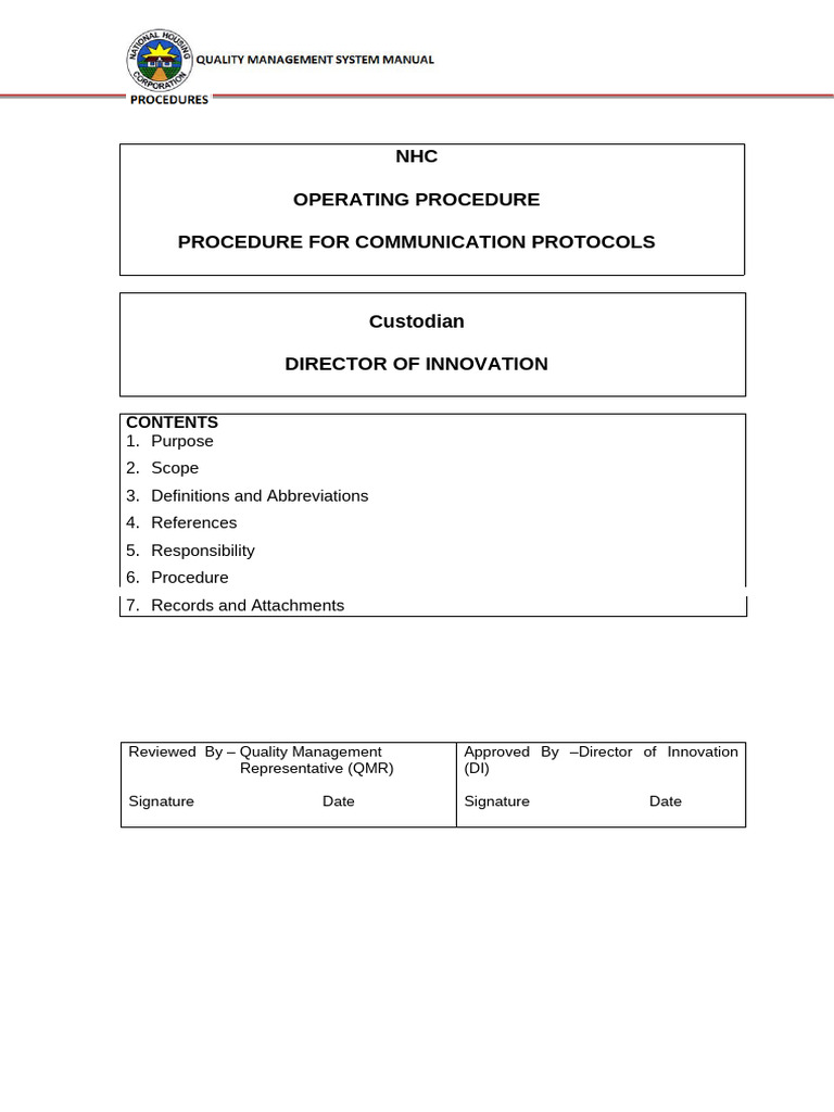 Procedure For Communication Protocols | PDF | Computing