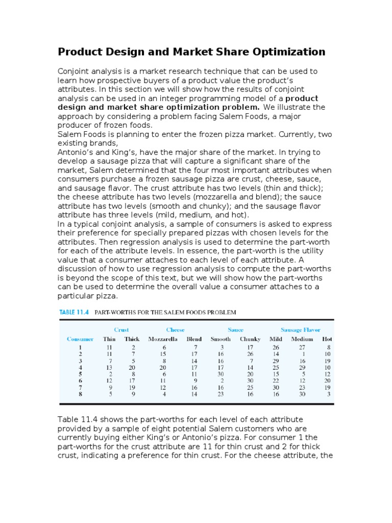 Product Design and Market Share Optimization | PDF | Pizza | Brand