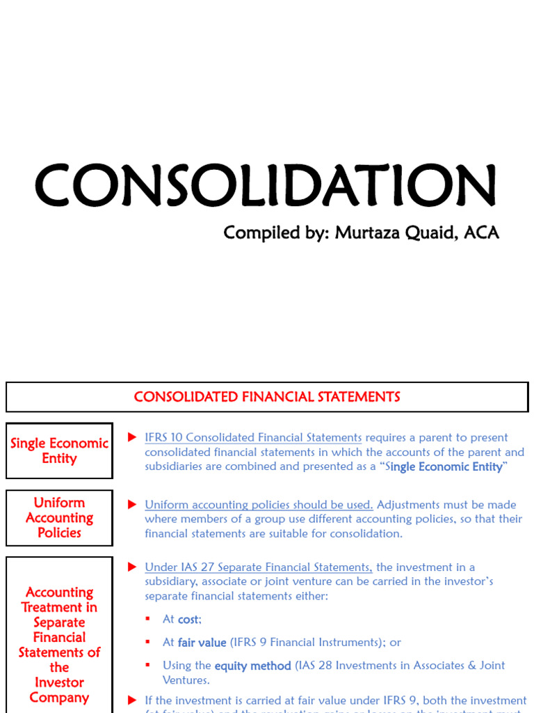 Consolidation Accounting Overview | PDF | Fair Value | Debits And Credits