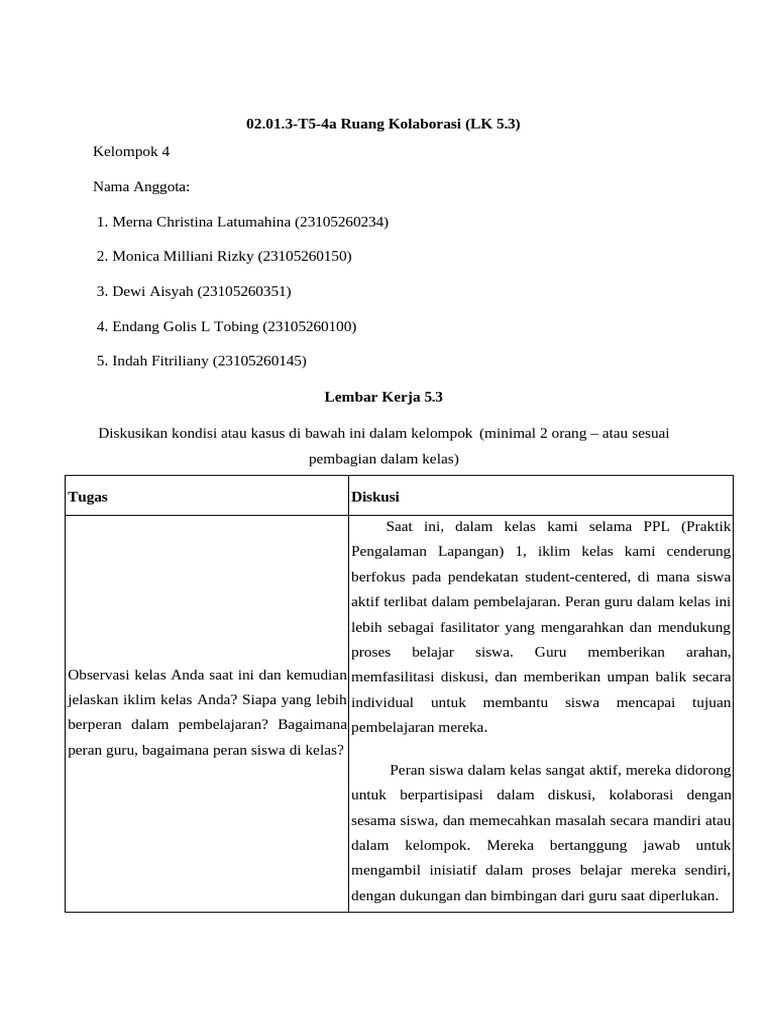Ruang Kolaborasi PSE_T5_Kel4 | PDF