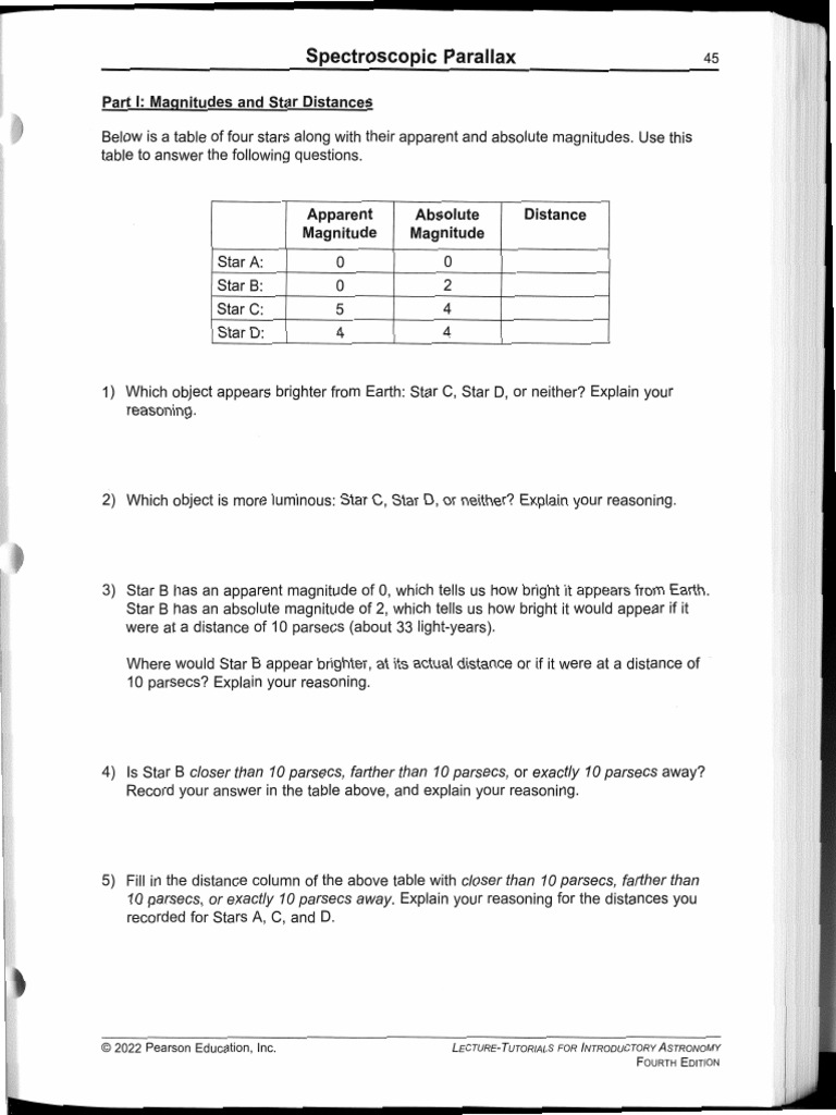 Spectroscopic Parallax LT | PDF