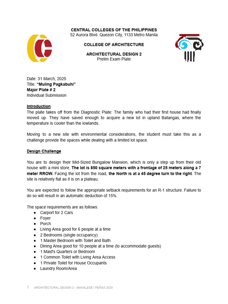 CCP - Design 2 - Midterm Plate | PDF
