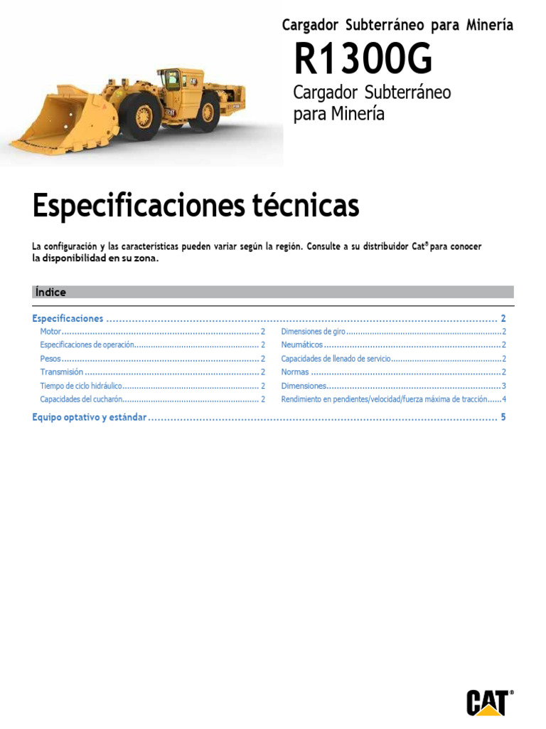 Ficha Tecnica R1300G | PDF | Camión | Tecnología de vehículos