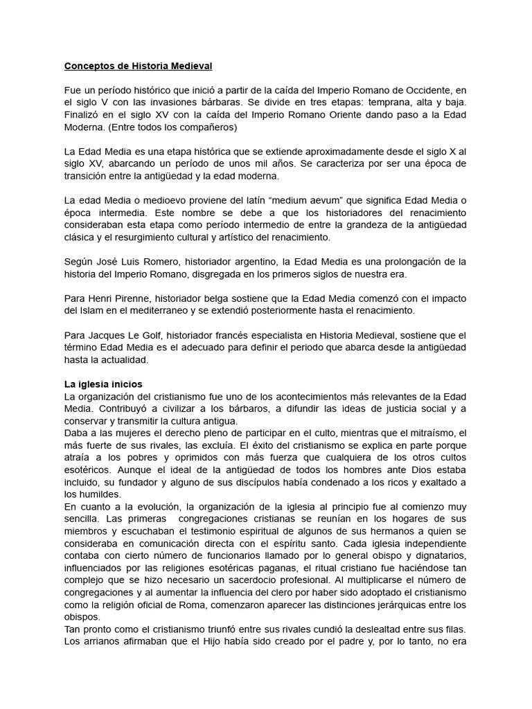 Historia Medieval: Etapas y Legado | PDF | Anglosajones | imperio Romano