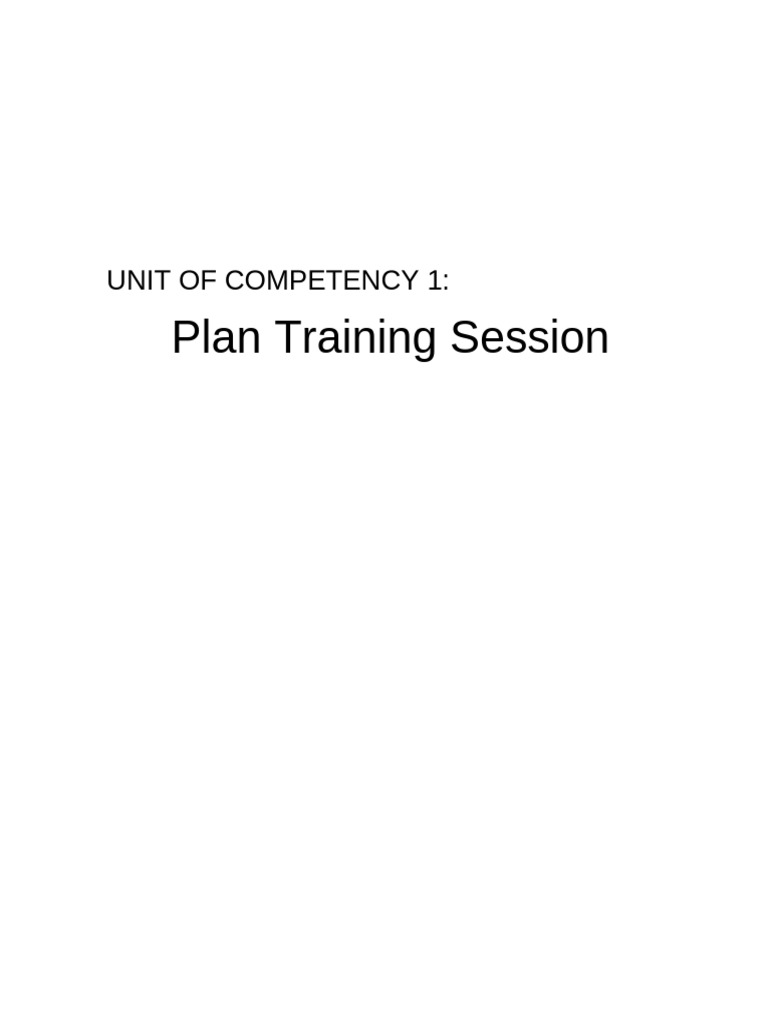 plan-training-session-unit-of-competency-1 | PDF | Cakes | Custard