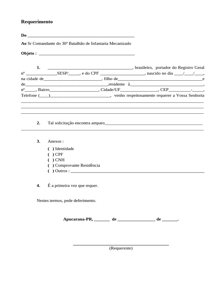 Requerimento Diversos | PDF